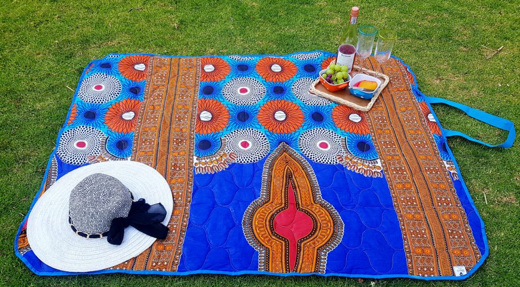 Blue-Orange African Dashiki Picnic/Beach Mat • Mason Shop